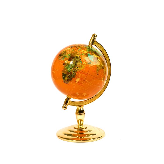 22cm Gemstone Inlaid Gold Base Globe - Available in Green, Black ...