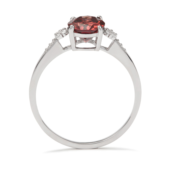 Red Zircon Ring with White Zircon in Platinum 950 2.60cts | Gemporia
