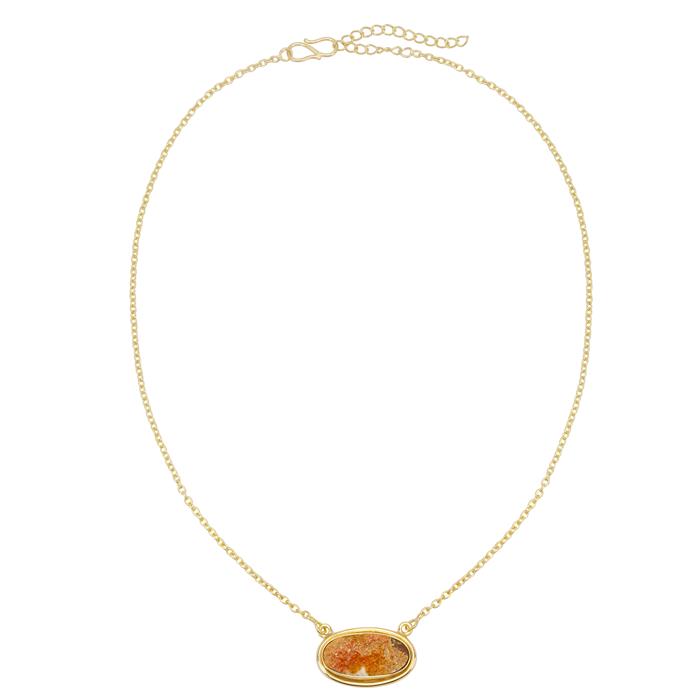 Drusy Vanadinite Necklace in Gold Plated Sterling Silver 14.25cts ...