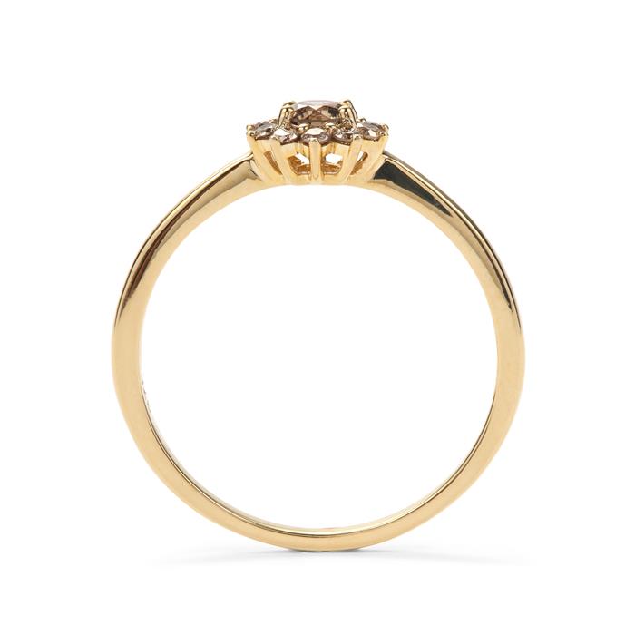 SGL Certified Argyle Champagne Diamond Ring in 9K Gold 0.34ct | Gemporia