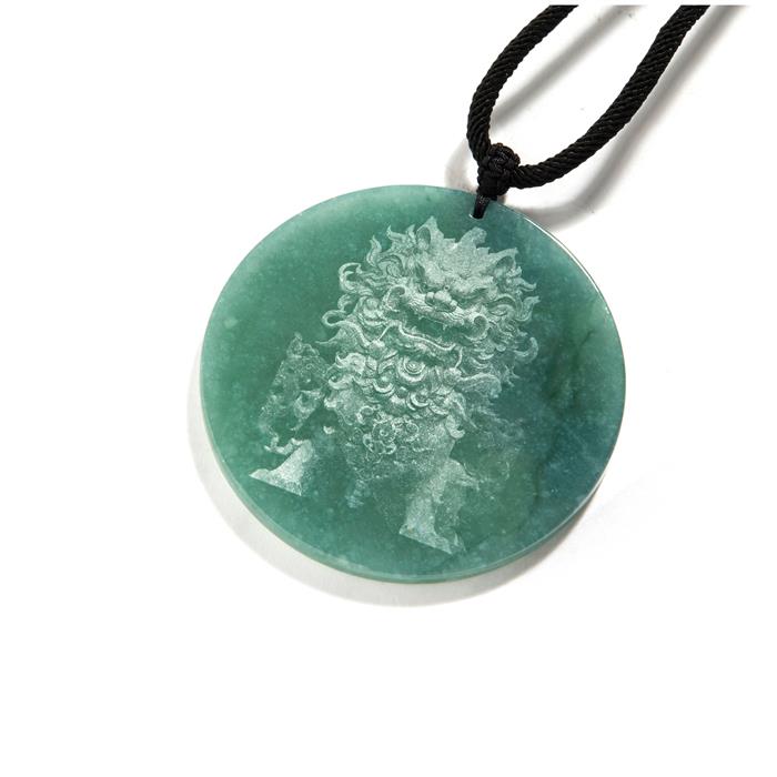 Type A Olmec Jadeite Imperial Guardian Lion Rope Necklace 152.56cts ...