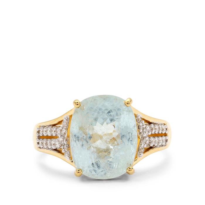 Paraiba Tourmaline Diamond 18K Gold Ring MTGW 6.98cts
