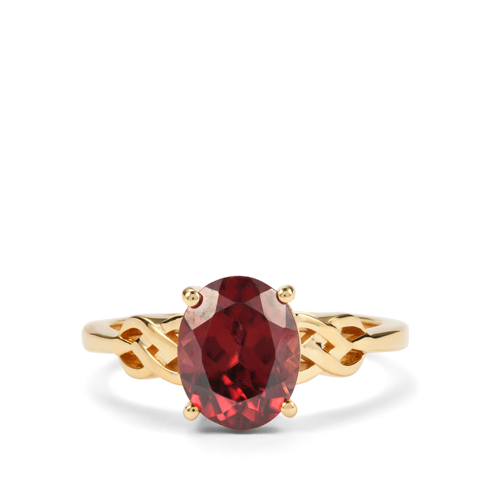 Red Zircon Ring in 9K Gold 3.52cts | Gemporia