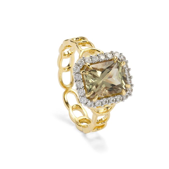 Csarite® Ring with White Zircon in 9K Gold 3cts | Gemporia