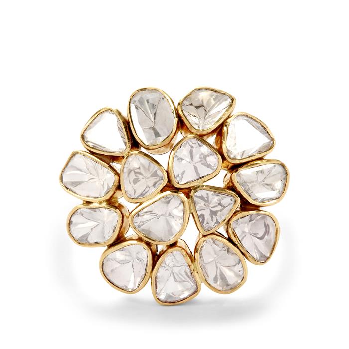 Polki Diamond Ring in 9K Gold | Gemporia