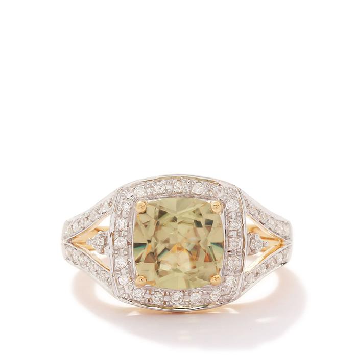 Csarite & Diamond 18k Gold Ring MTGW 2.62cts | Gemporia