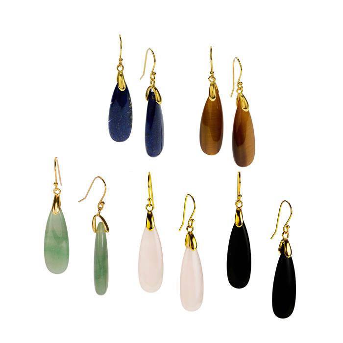 Gold Flash Sterling Silver Earrings - Available in 5 variations | Gemporia