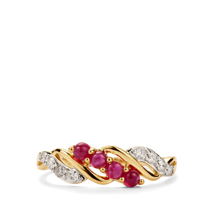 Greenland Ruby Ring with Canadian Diamond in 9K Gold 0.60ct | Gemporia