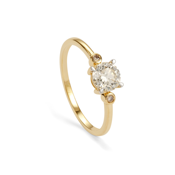 Argyle Diamond Ring with Champagne Diamond in 9K Gold 0.78ct | Gemporia