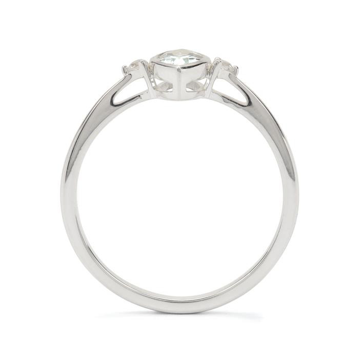 Espirito Santo Aquamarine Ring with White Zircon in Sterling Silver 0 ...