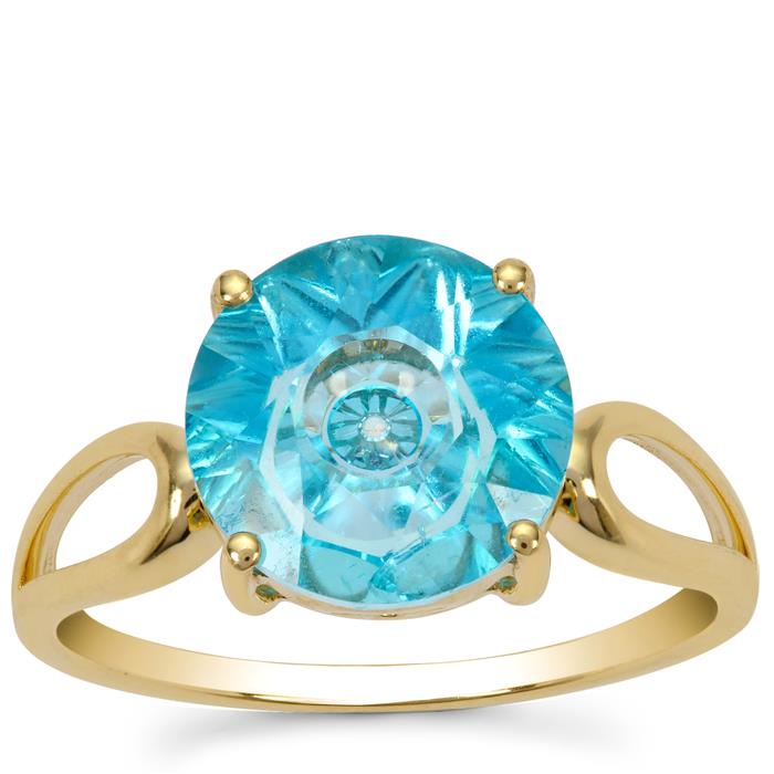 Lehrer Quasar Cut Paraiba Topaz Ring in 9K Gold 3.35cts | Gemporia