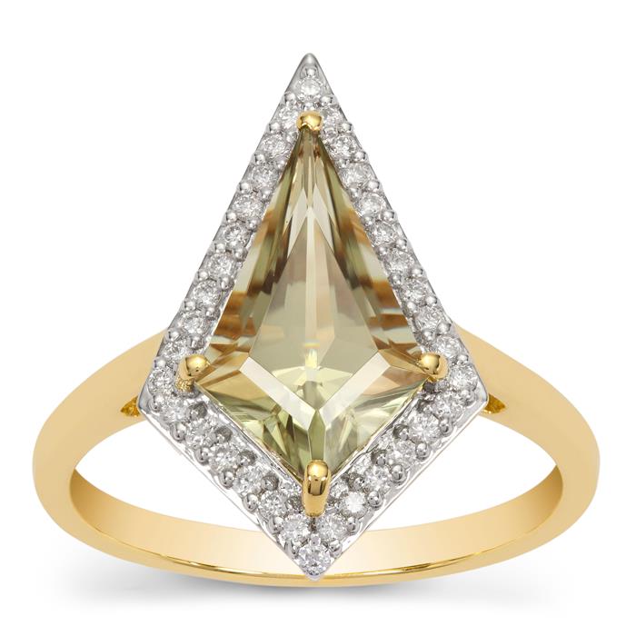 Csarite Diamond 18K Gold Ring MTGW 2.90cts