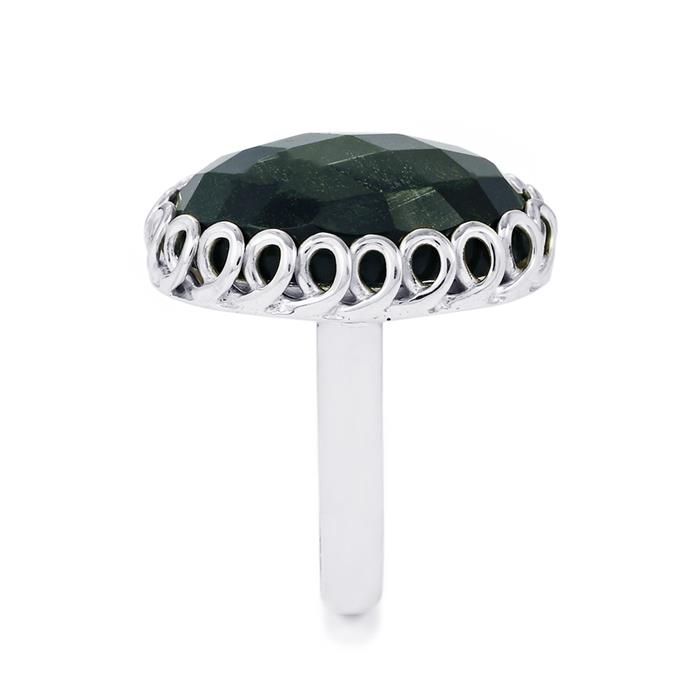 Hawk's Eye Ring in Sterling Silver 14cts | Gemporia