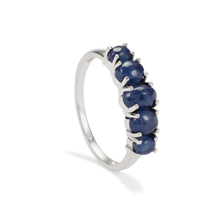 No Heat Mogok Blue Sapphire Ring in Sterling Silver 2.67cts | Gemporia