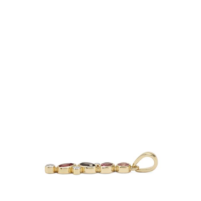 Purple Spinel Pendant with Multi Gemstones in 9K Gold 0.90ct | Gemporia